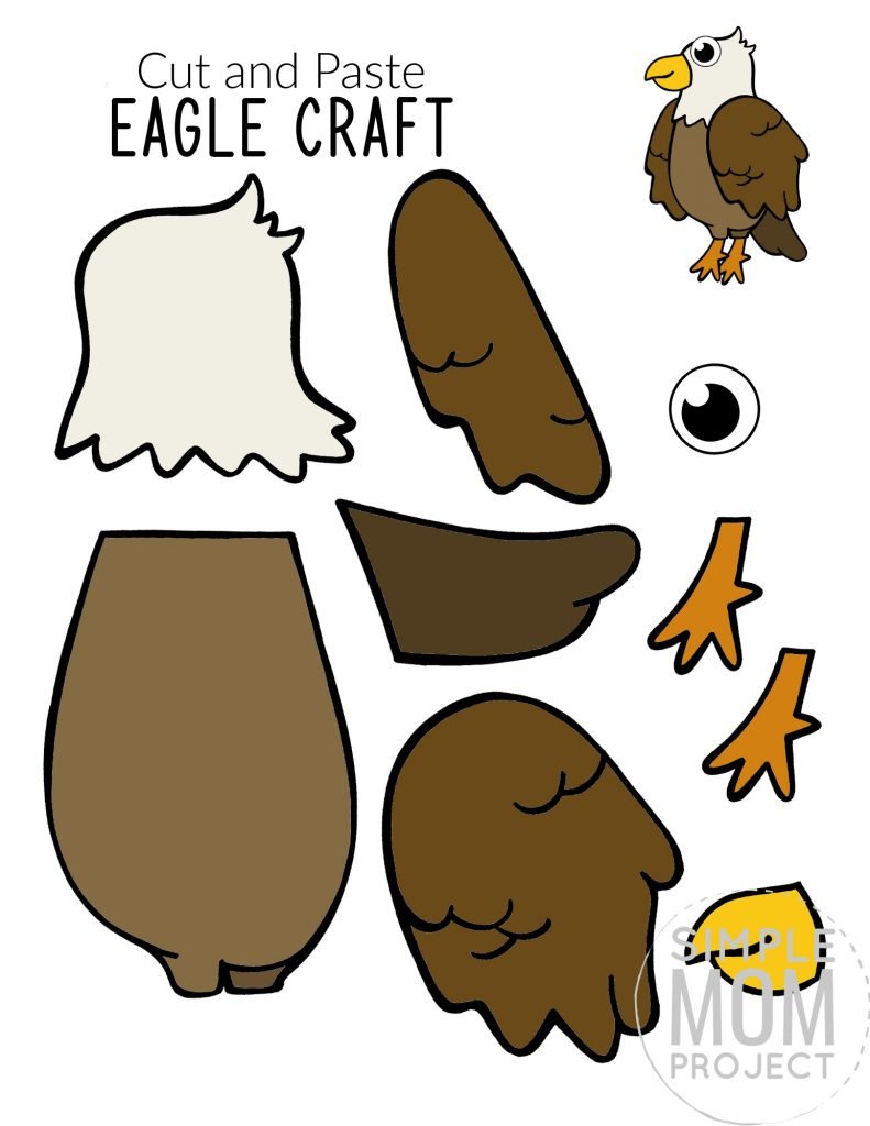 Free Printable Cut and Paste Bald Eagle Craft for Kids