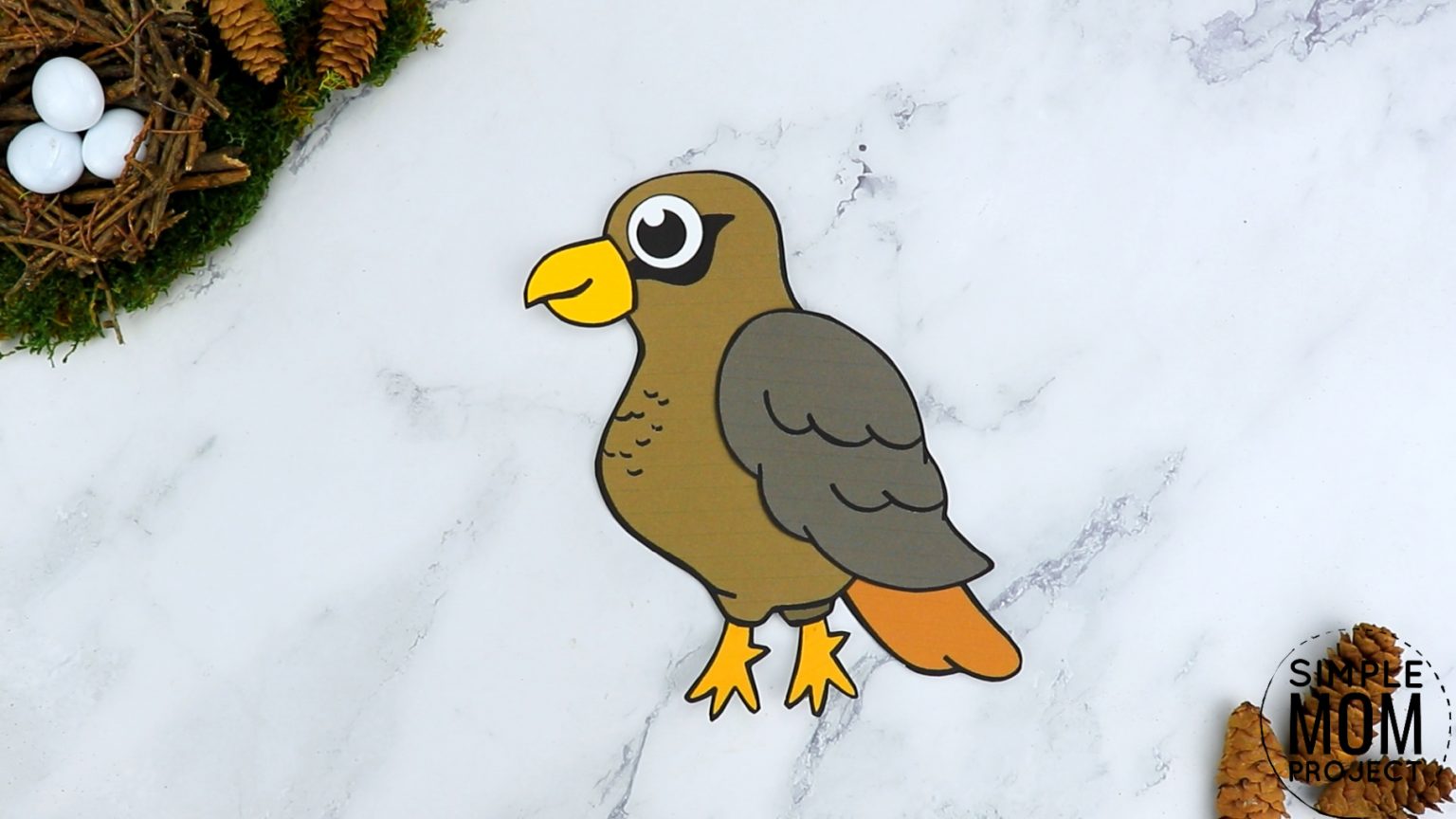 Free Printable Cut and Paste Hawk Craft - Simple Mom Project