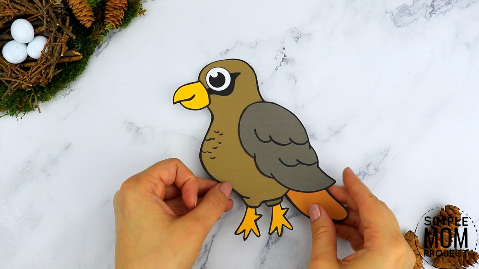 Free Printable Cut and Paste Hawk Craft - Simple Mom Project