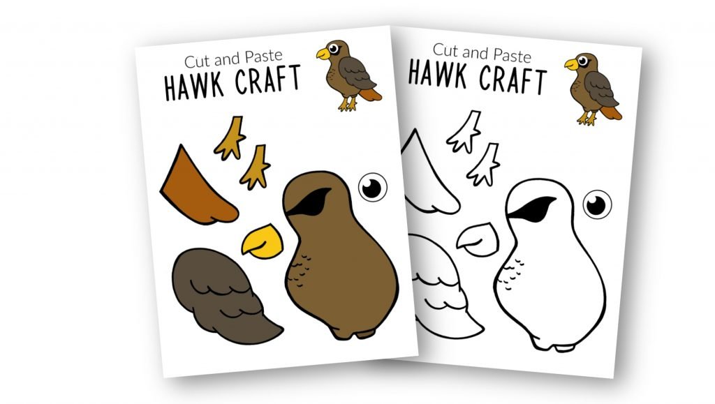 Free Printable Cut and Paste Hawk Craft - Simple Mom Project