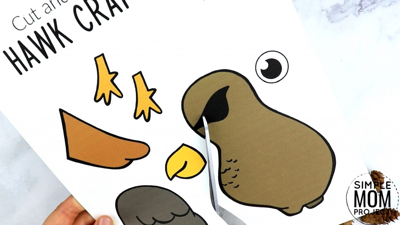 Free Printable Cut and Paste Hawk Craft - Simple Mom Project