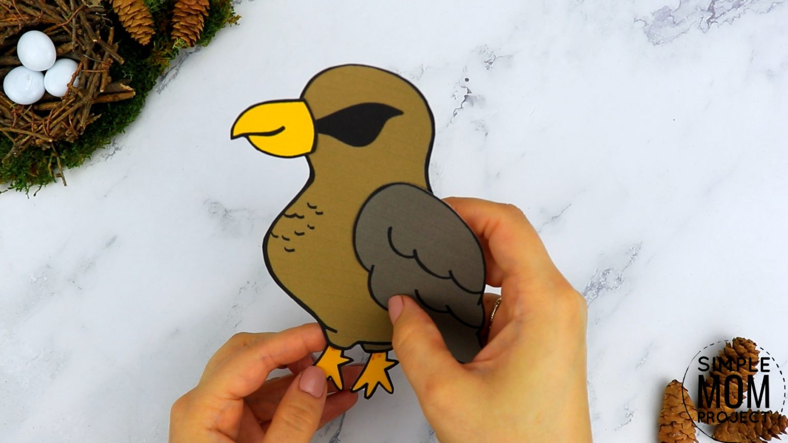Free Printable Cut and Paste Hawk Craft - Simple Mom Project