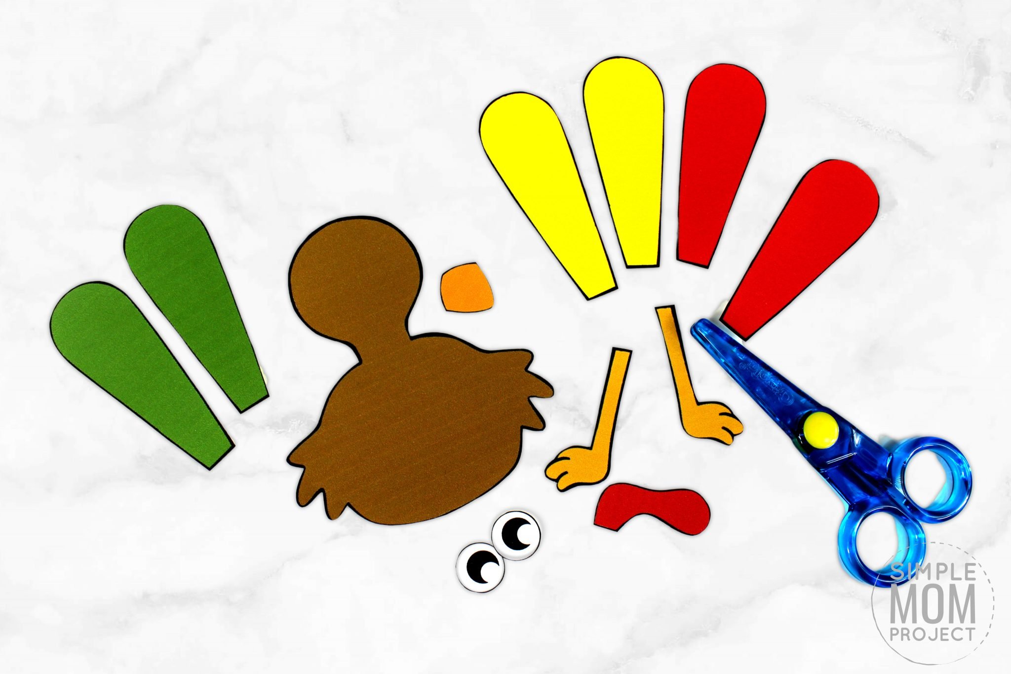 Cut and Paste Turkey Craft for Kids with Free Template