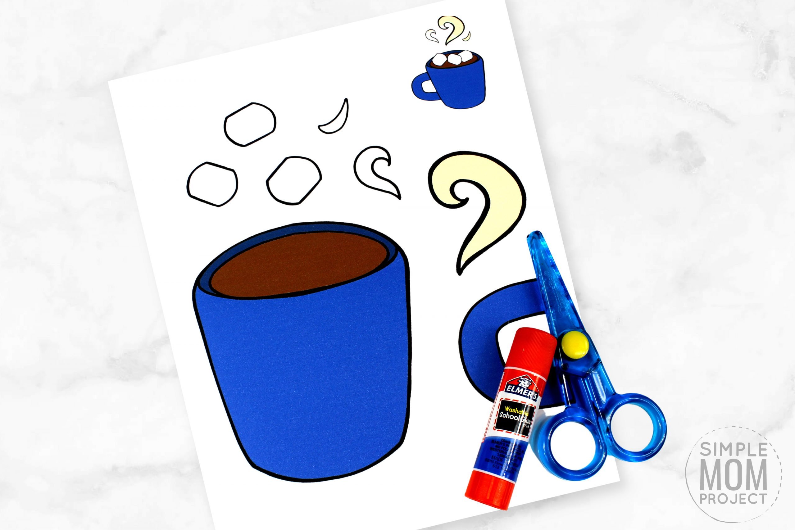 Cut and Paste Hot Chocolate Mug Craft - Simple Mom Project