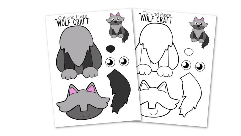 Free Printable Wolf Craft with Free Wolf Template