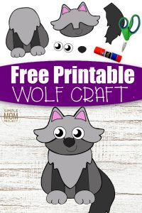 Free Printable Wolf Craft with Free Wolf Template