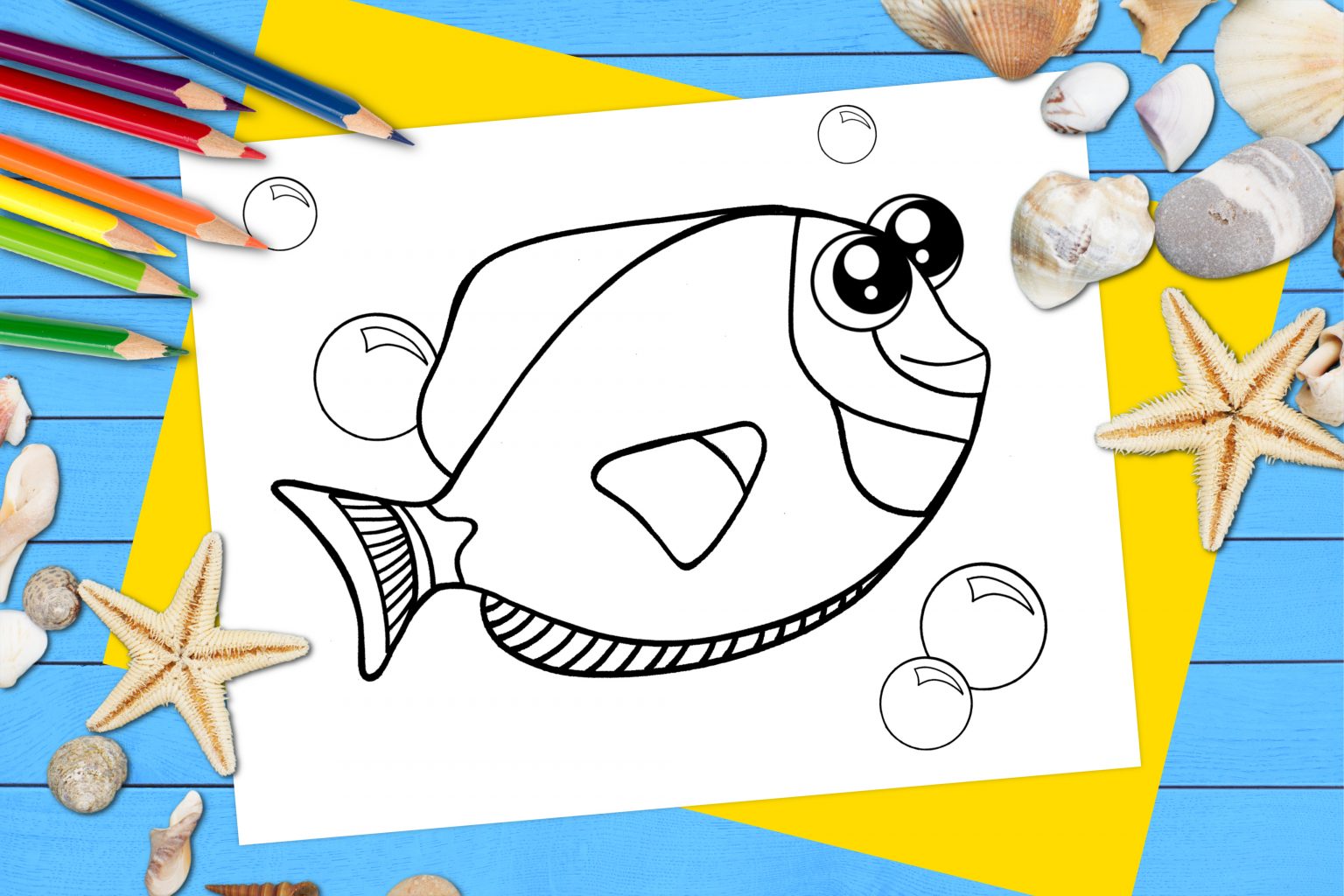 Free Printable Blue Tang Coloring Page - Simple Mom Project