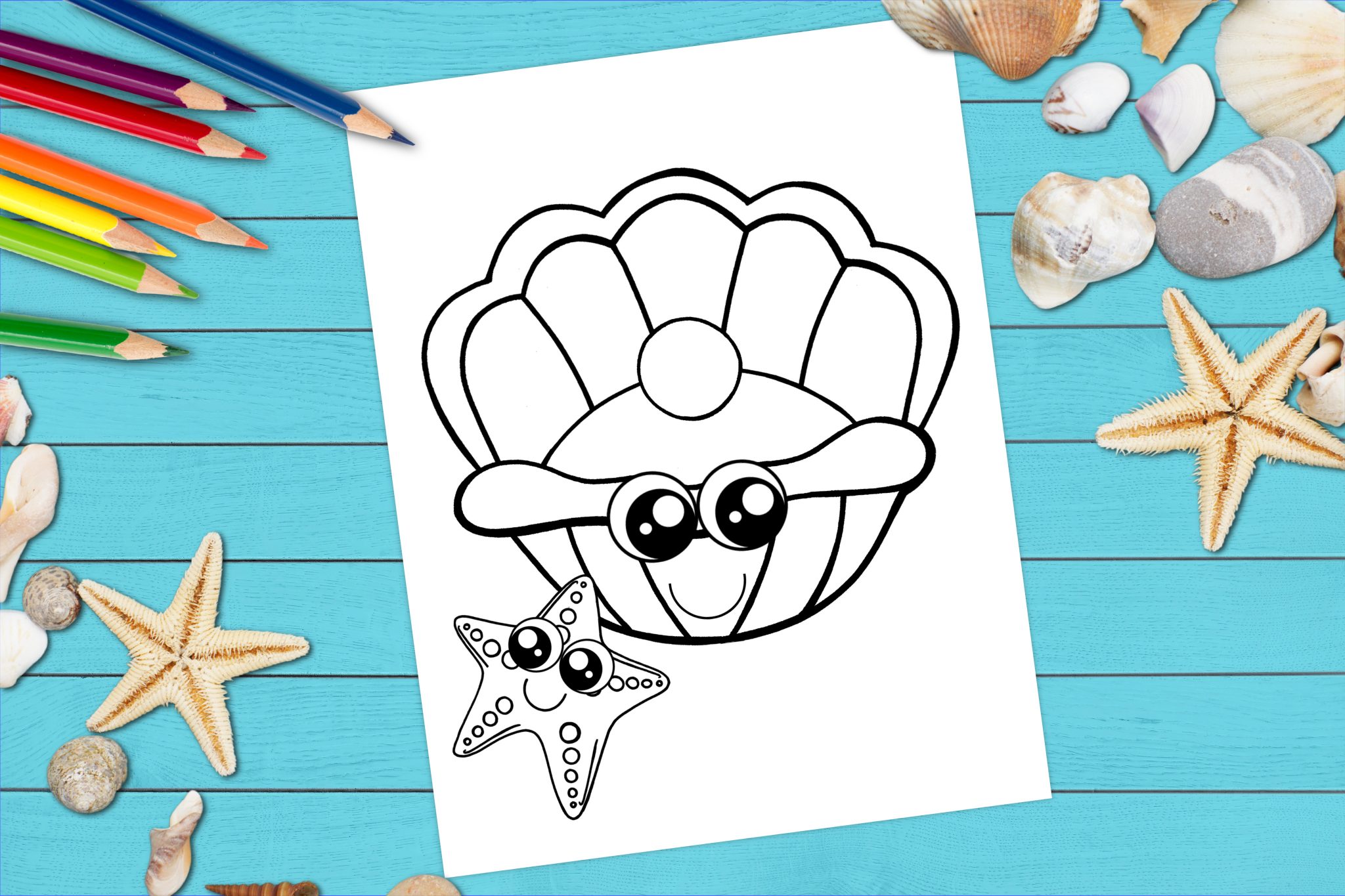 Free Printable Clam Shell Coloring Page – Simple Mom Project