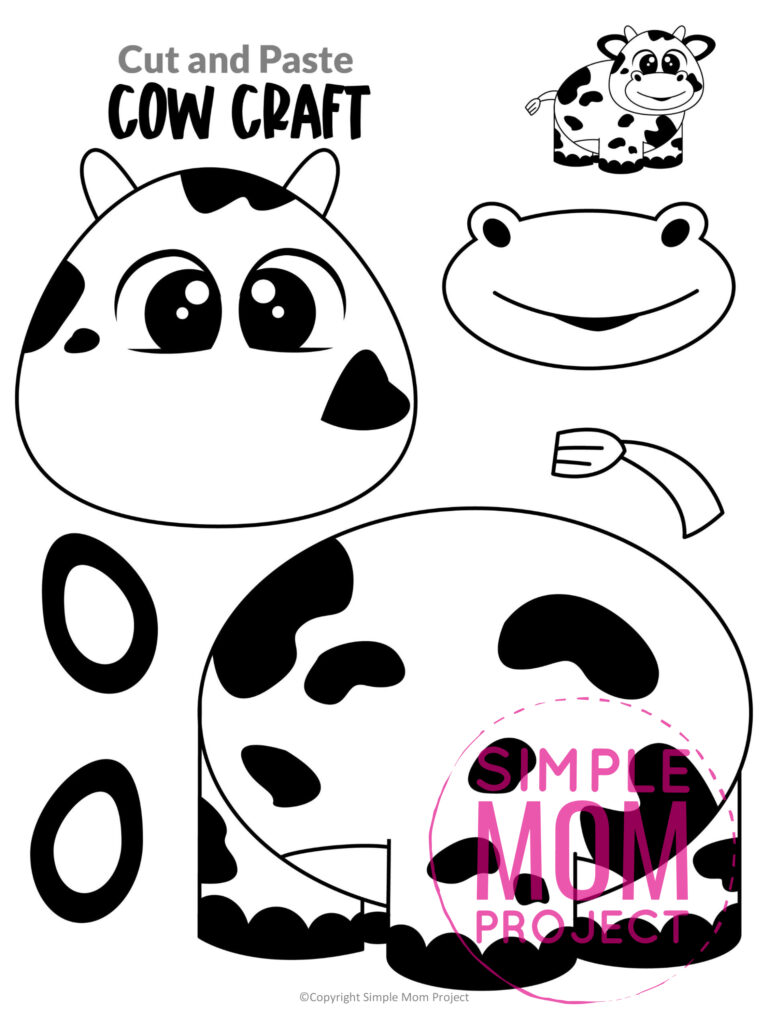 Free Printable Cow Craft Template - Simple Mom Project
