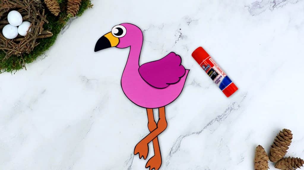 Easy Cut and Paste Flamingo Craft with Free Template