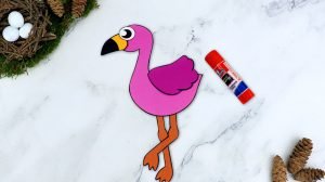 Easy Cut and Paste Flamingo Craft with Free Template