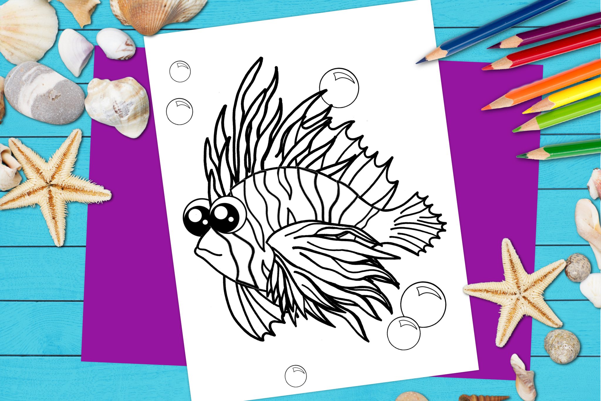 Free Printable Lionfish Coloring Page – Simple Mom Project