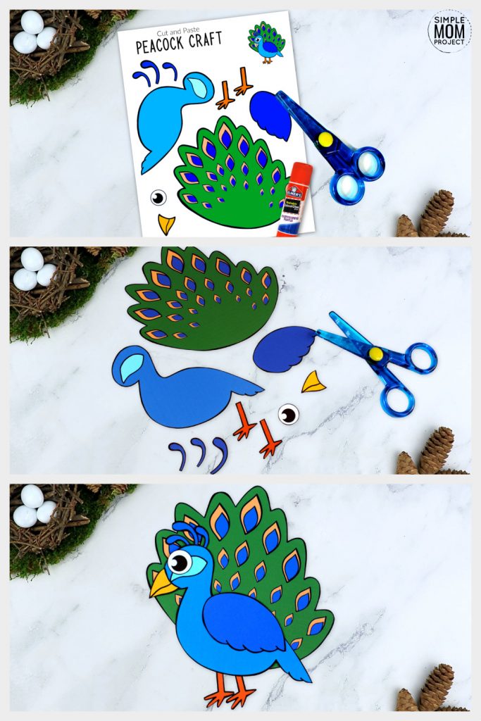 Free Printable Peacock Craft with Peacock Template – Simple Mom Project