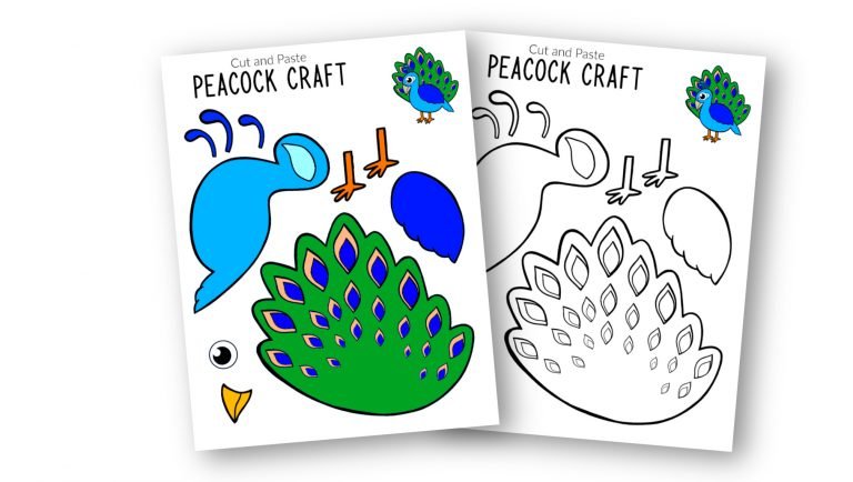 Free Printable Peacock Craft with Peacock Template – Simple Mom Project
