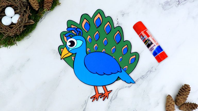 Free Printable Peacock Craft with Peacock Template