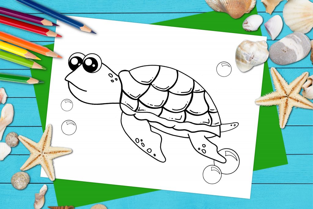 Free Printable Turtle Coloring Page - Simple Mom Project