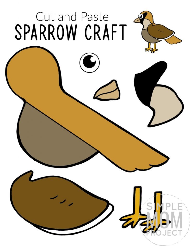 Free to Print Sparrow Cut and Paste Craft – Simple Mom Project