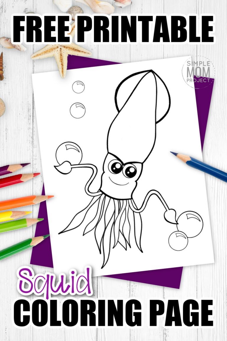 Free Printable Squid Coloring Page - Simple Mom Project