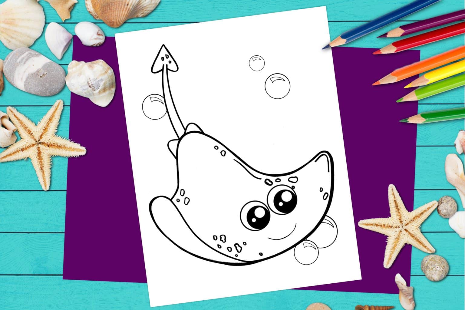 Free Printable Stingray Coloring Page - Simple Mom Project