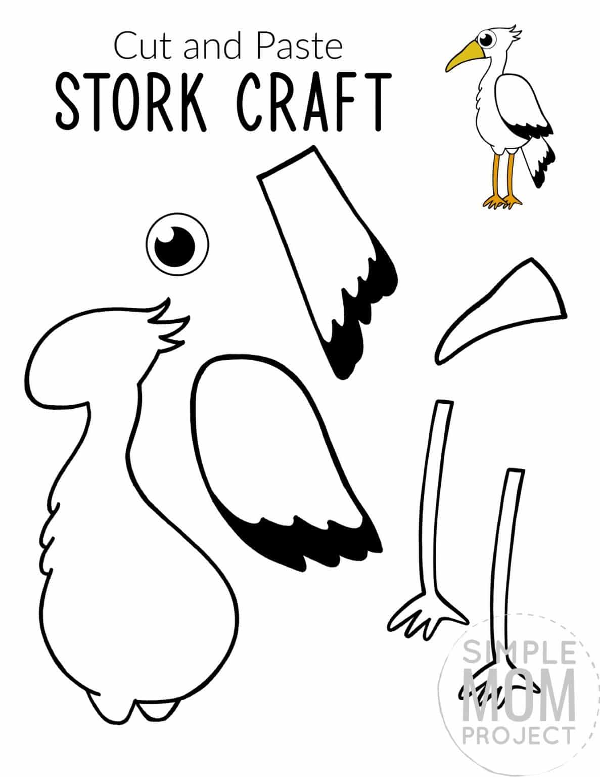 Free Printable Stork Bird Craft for Kids – Simple Mom Project