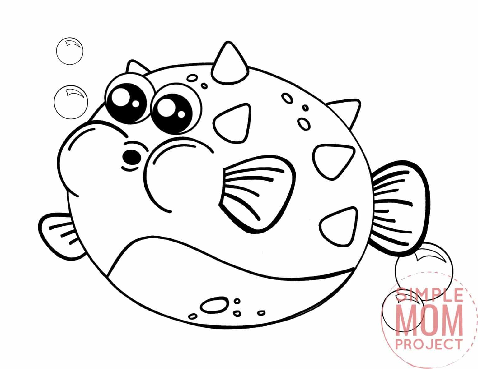 Free Printable Blowfish Coloring Page - Simple Mom Project