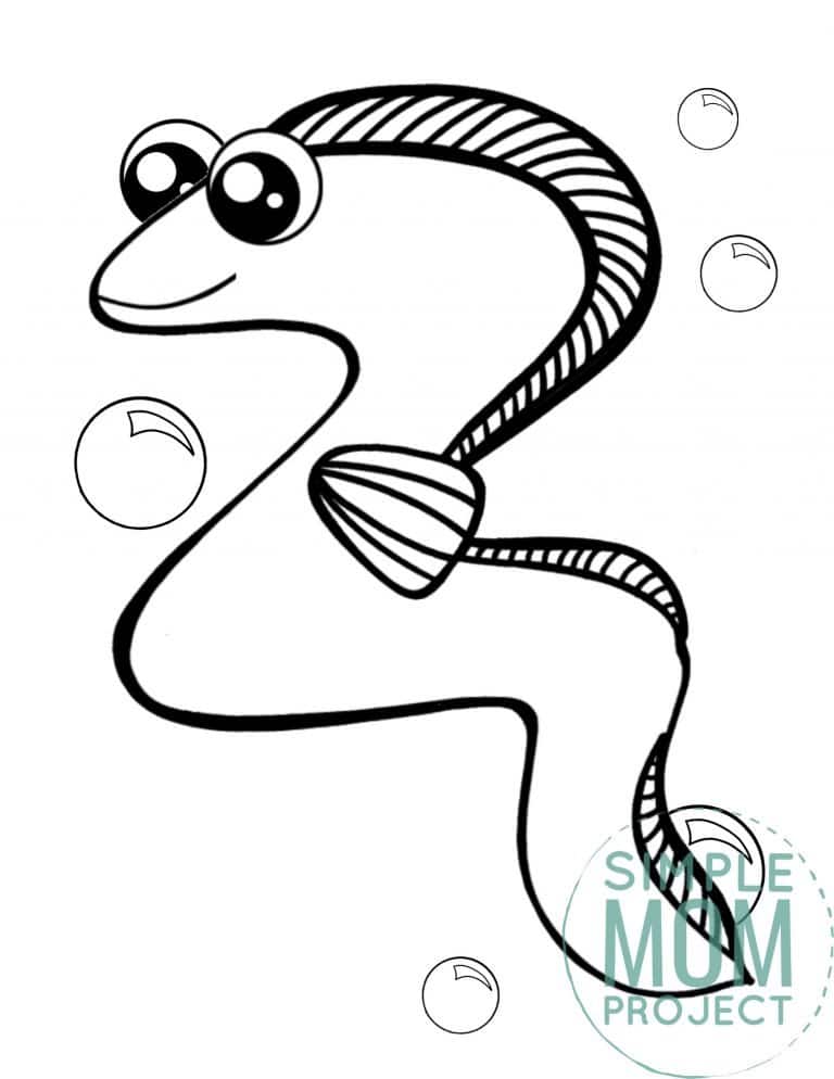 Free Printable Eel Coloring Page - Simple Mom Project