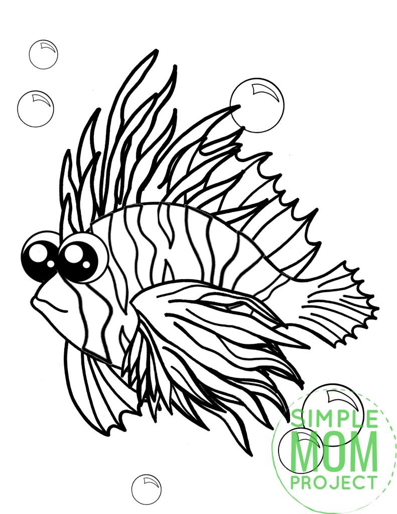 Free Printable Lionfish Coloring Page – Simple Mom Project