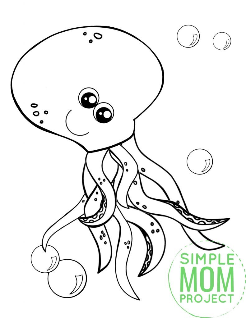 Free Printable Octopus Coloring Page - Simple Mom Project