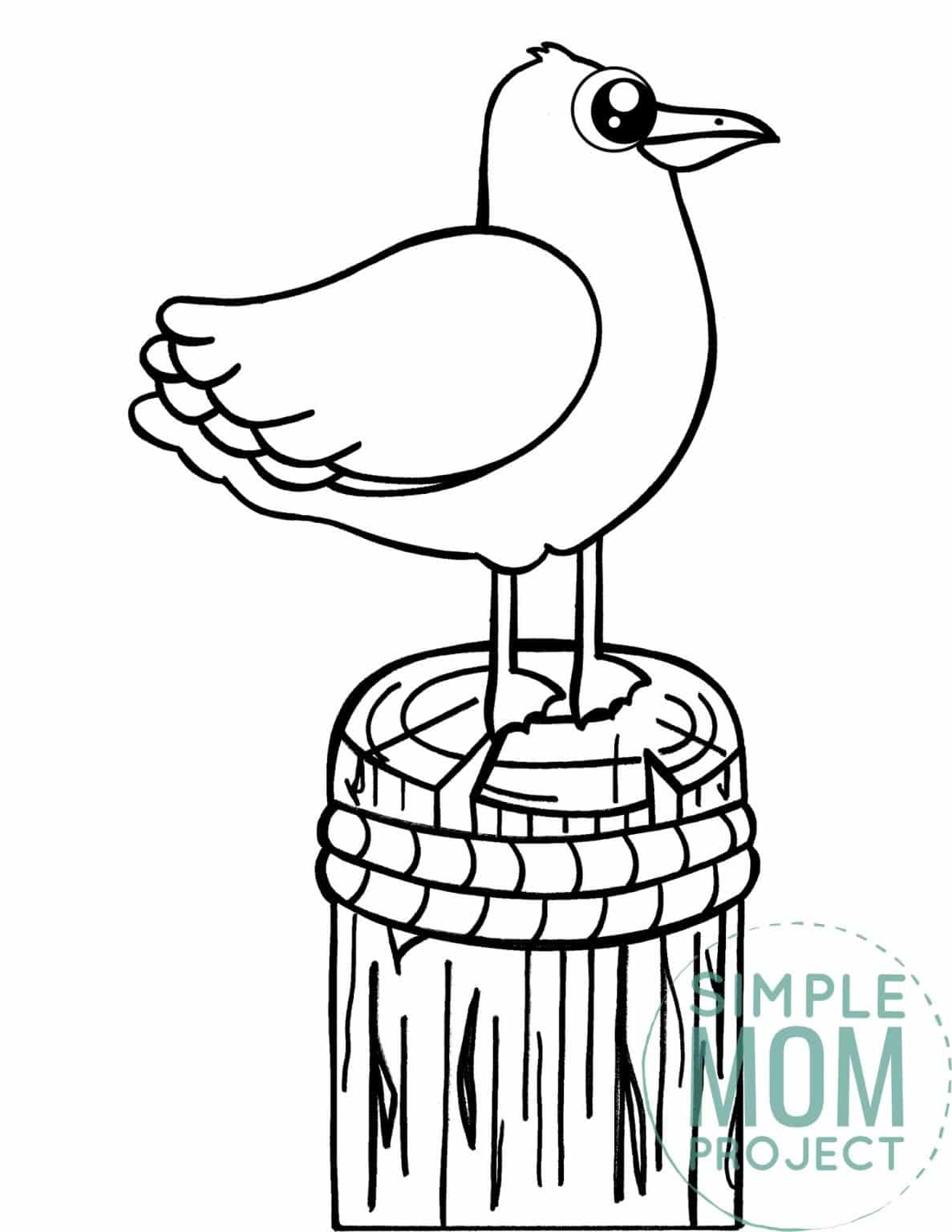 Free Printable Seagull Coloring Page – Simple Mom Project