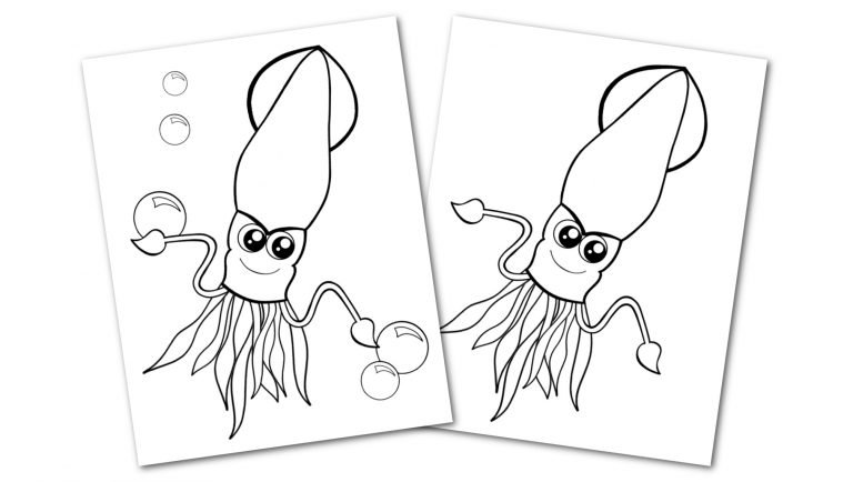 Free Printable Squid Coloring Page - Simple Mom Project