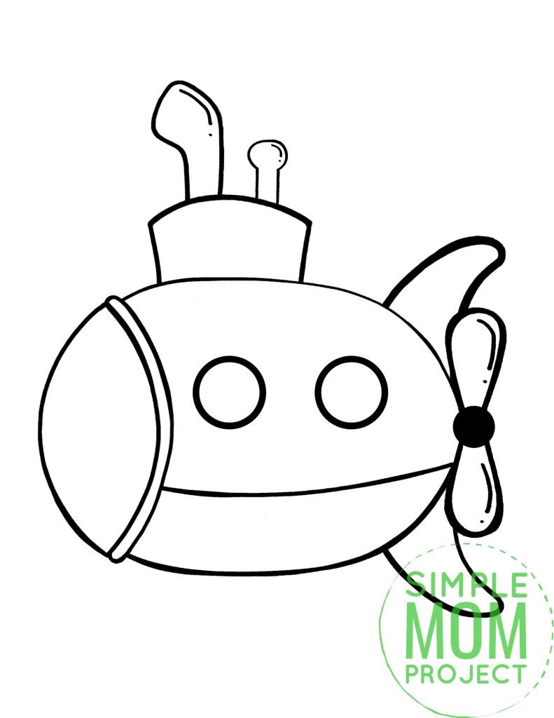 Free Printable Submarine Coloring Page – Simple Mom Project