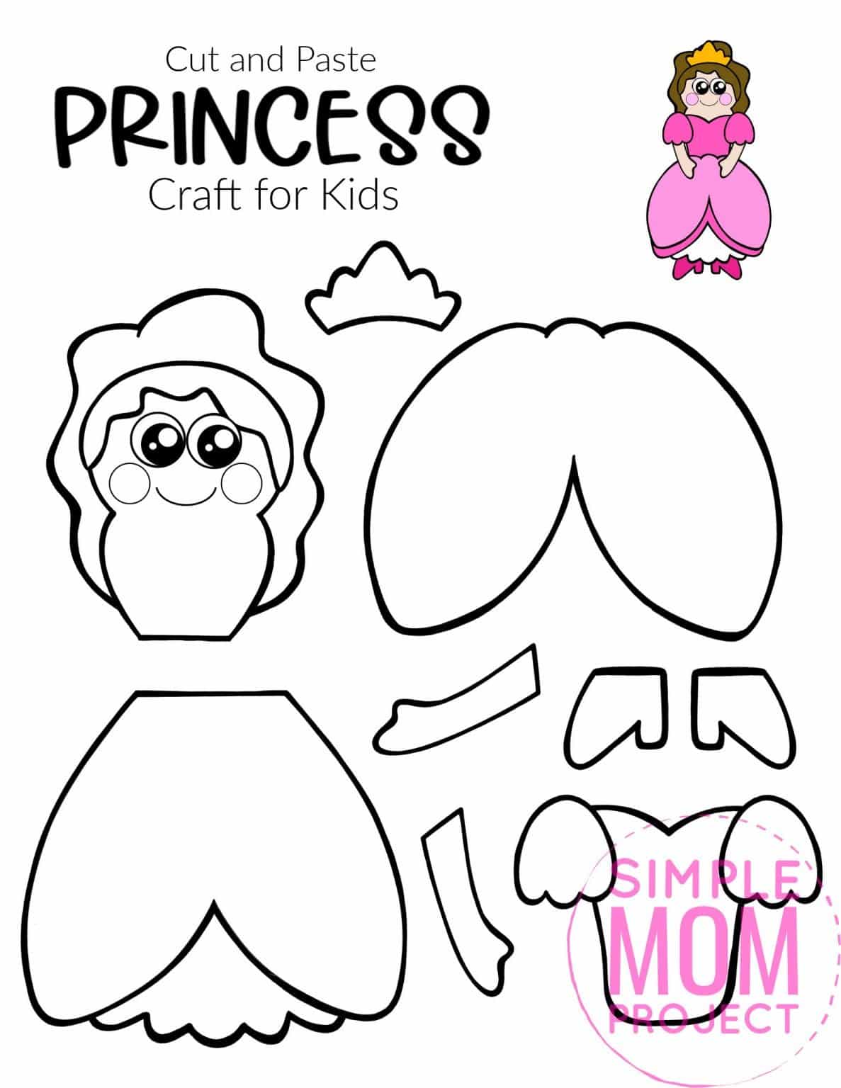 Free Printable Princess Craft Template – Simple Mom Project