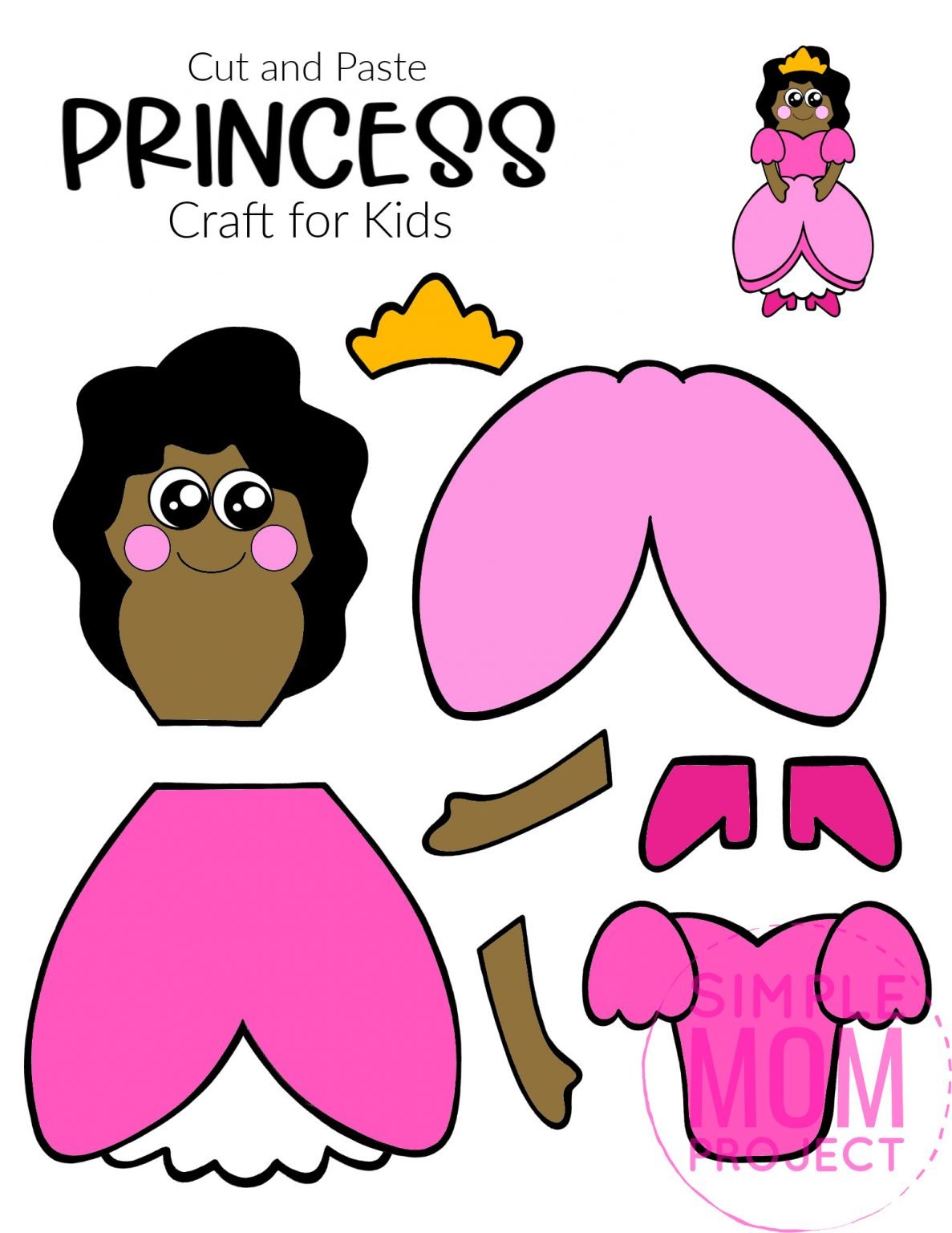Free Printable Princess Craft Template – Simple Mom Project