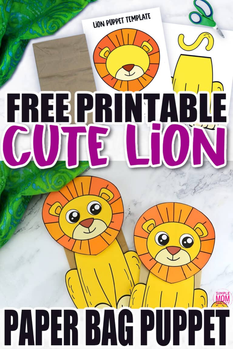 Free Printable Lion Paper Bag Puppet Template - Simple Mom Project