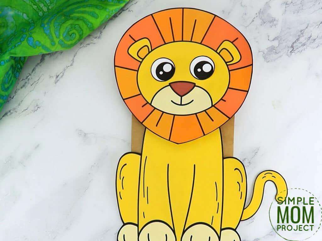 Free Printable Lion Paper Bag Puppet Template - Simple Mom Project