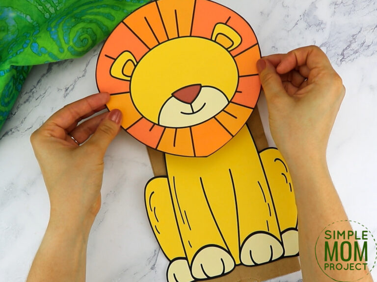 Free Printable Lion Paper Bag Puppet Template - Simple Mom Project