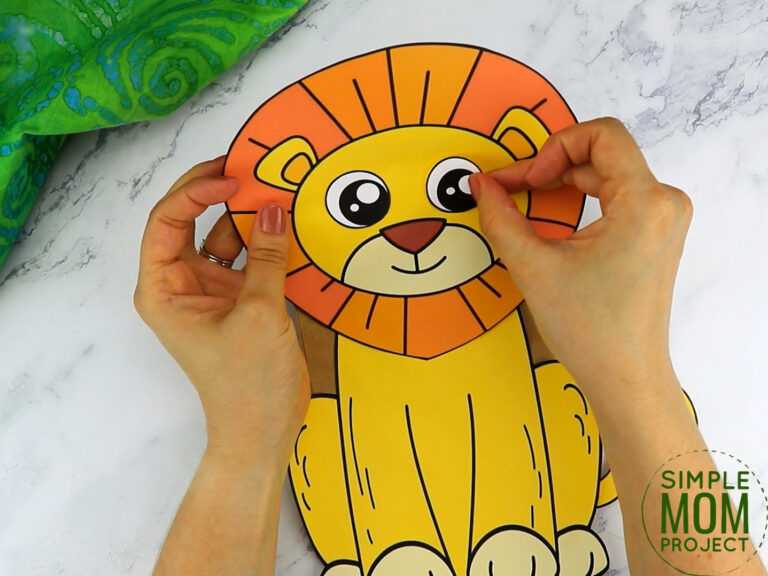 Free Printable Lion Paper Bag Puppet Template - Simple Mom Project