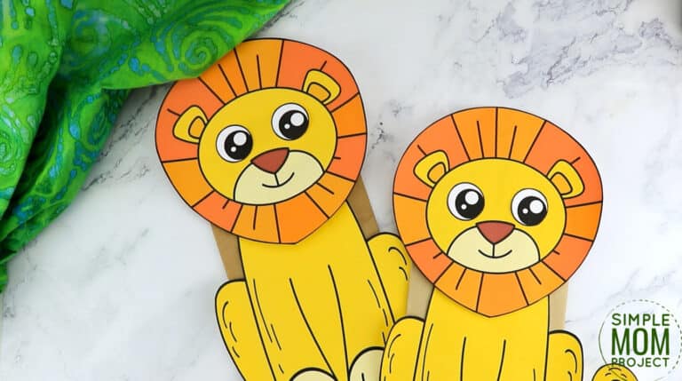Free Printable Lion Paper Bag Puppet Template - Simple Mom Project
