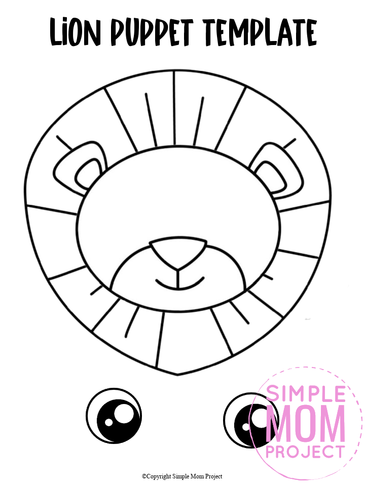 Free Printable Lion Paper Bag Puppet Template Simple Mom Project