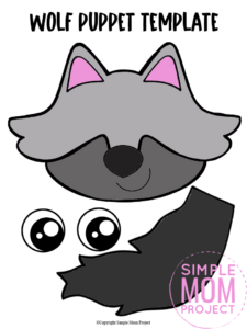 Free Printable Wolf Paper Bag Puppet Template – Simple Mom Project