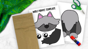 Free Printable Wolf Paper Bag Puppet Template – Simple Mom Project