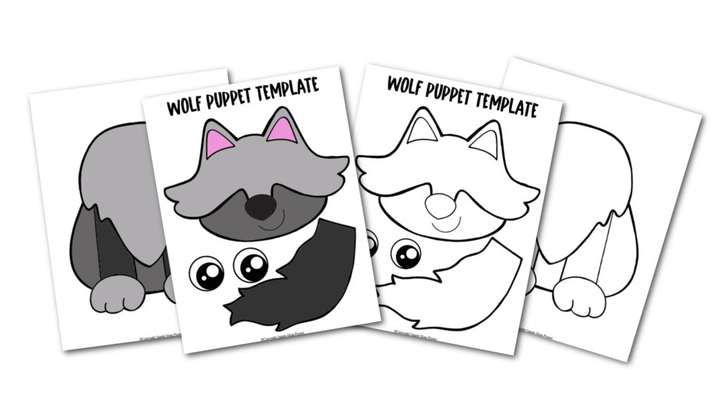 Free Printable Wolf Paper Bag Puppet Template - Simple Mom Project