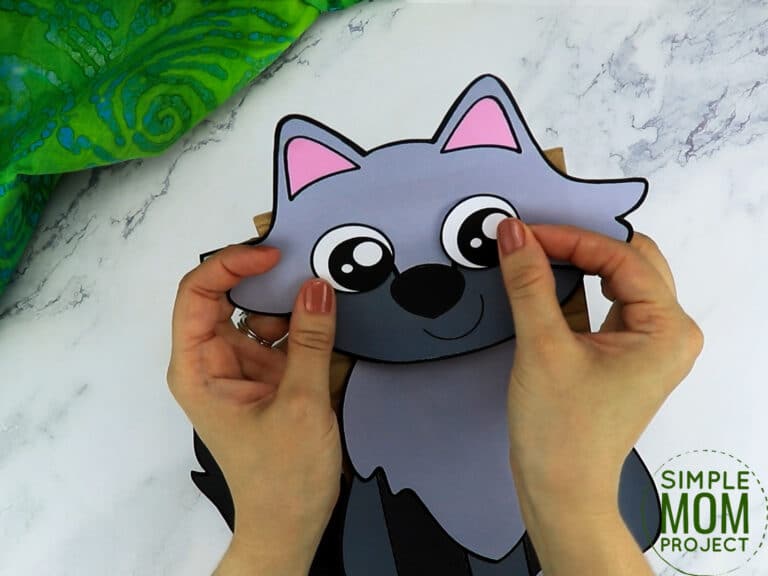 Free Printable Wolf Paper Bag Puppet Template - Simple Mom Project
