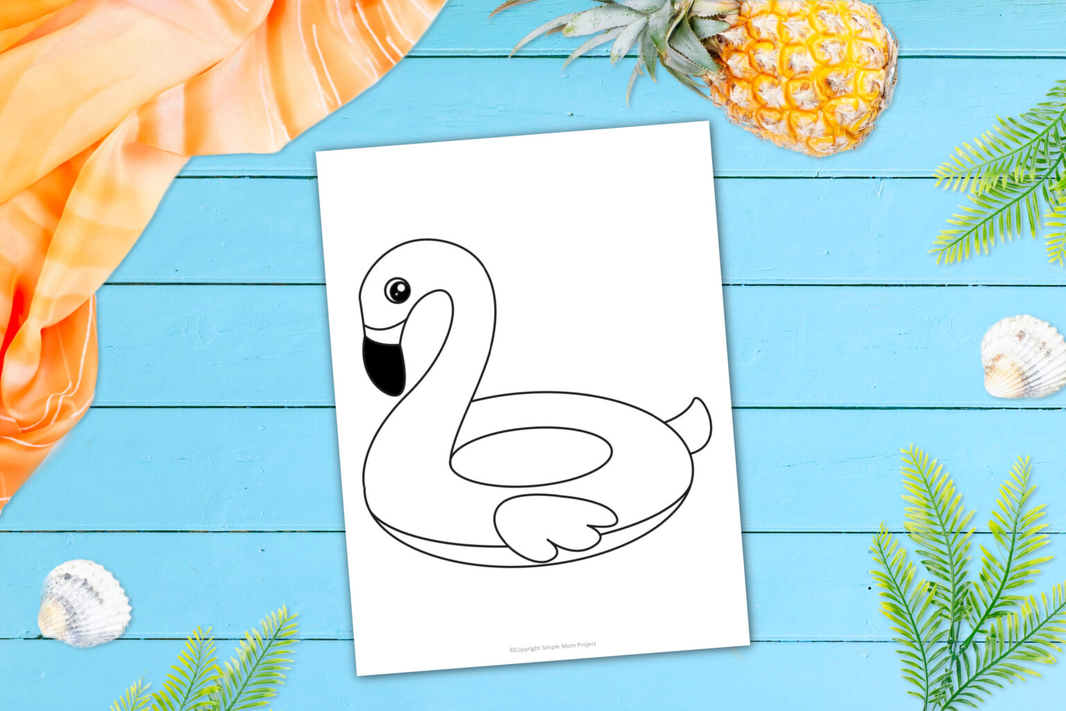 Free Printable Flamingo Floatie Template - Simple Mom Project