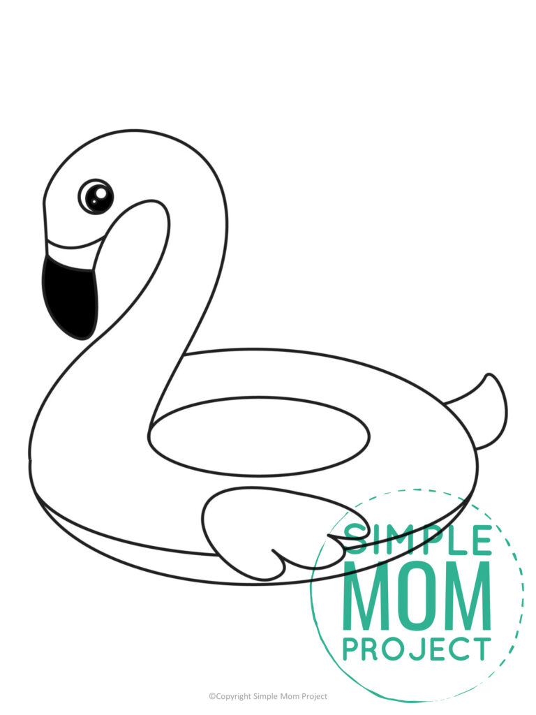 Free Printable Flamingo Floatie Template - Simple Mom Project