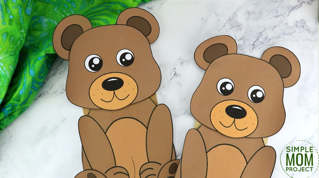 Free Printable Bear Paper Bag Puppet Template Simple Mom Project