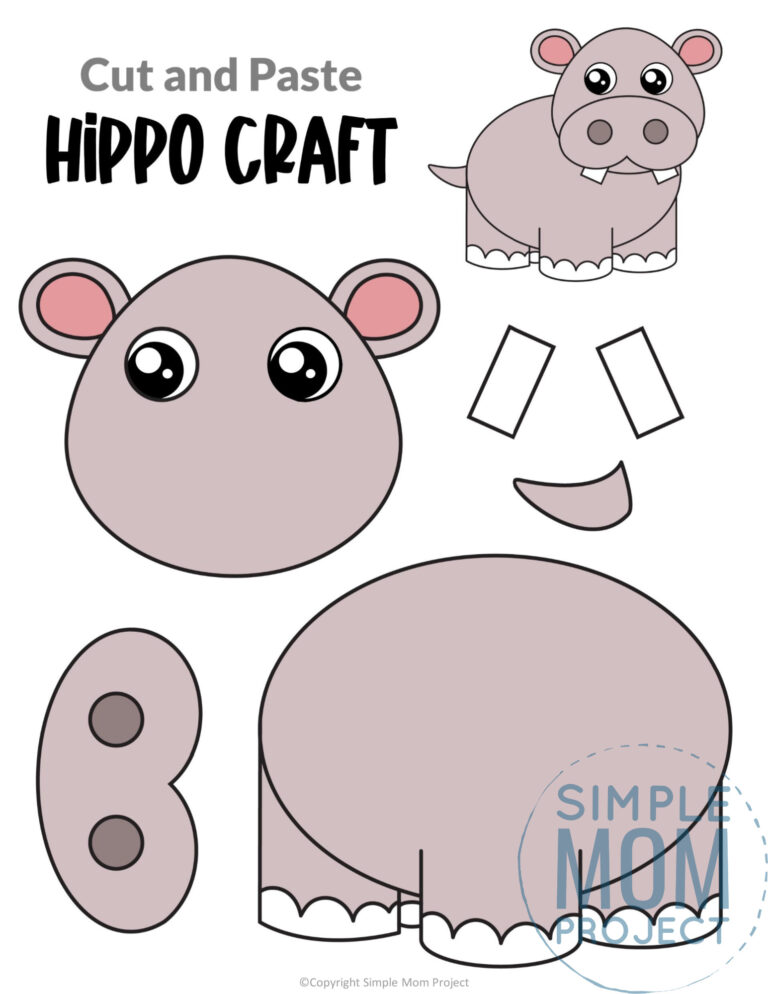 Free Printable Hippo Craft Template – Simple Mom Project