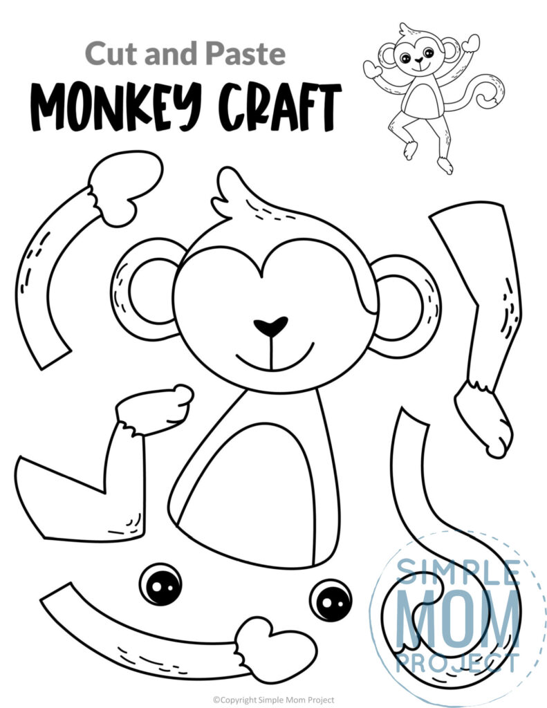 Free Printable Monkey Craft Template - Simple Mom Project