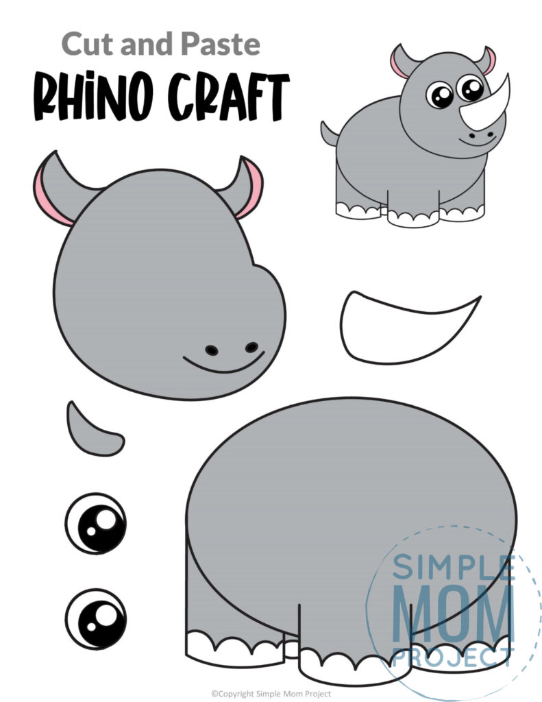 Free Printable Rhino Craft Template - Simple Mom Project