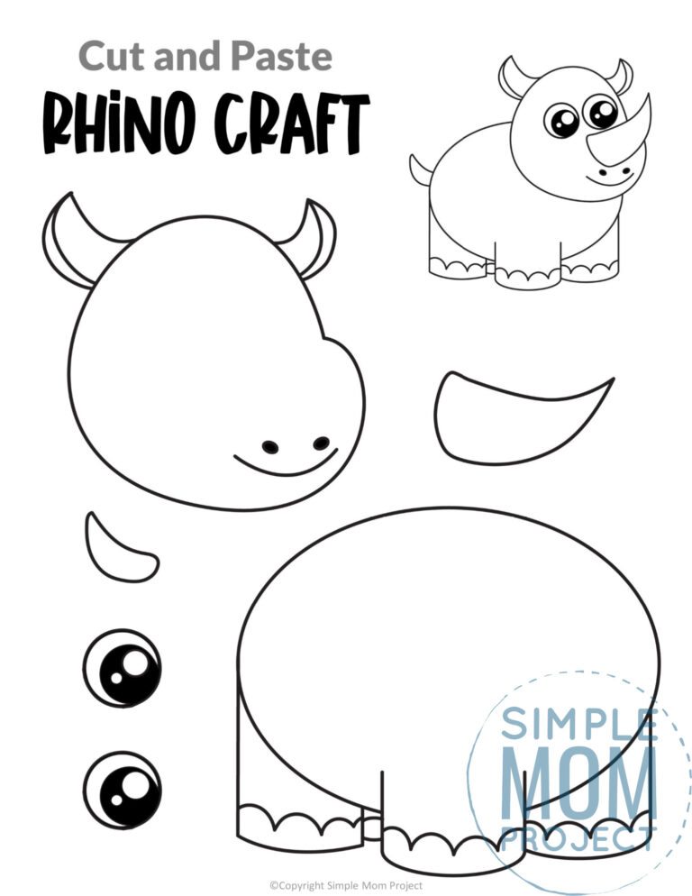 Free Printable Rhino Craft Template – Simple Mom Project